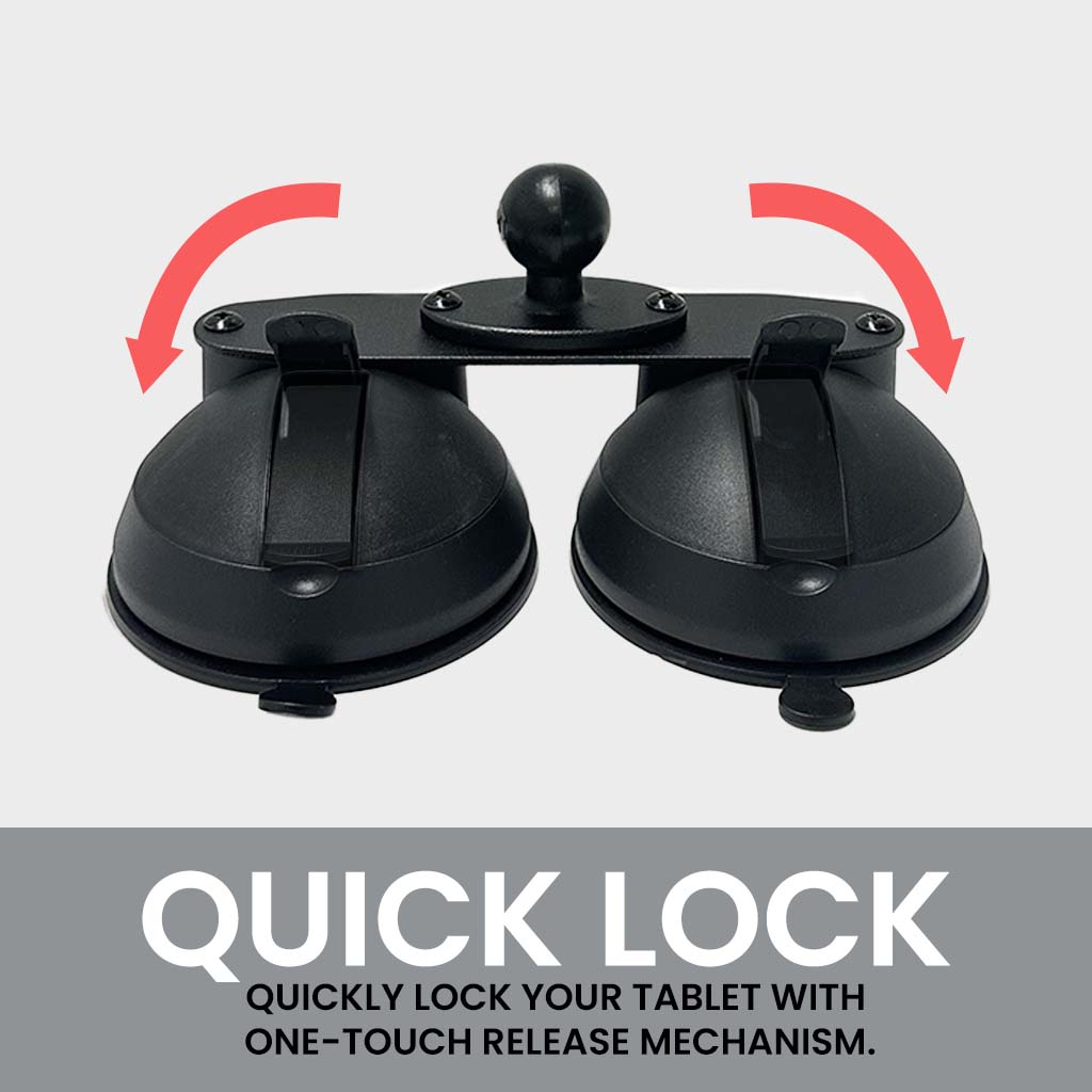 Quick Lock Dual Suction Cup Tablet Holder | Mighty Mount