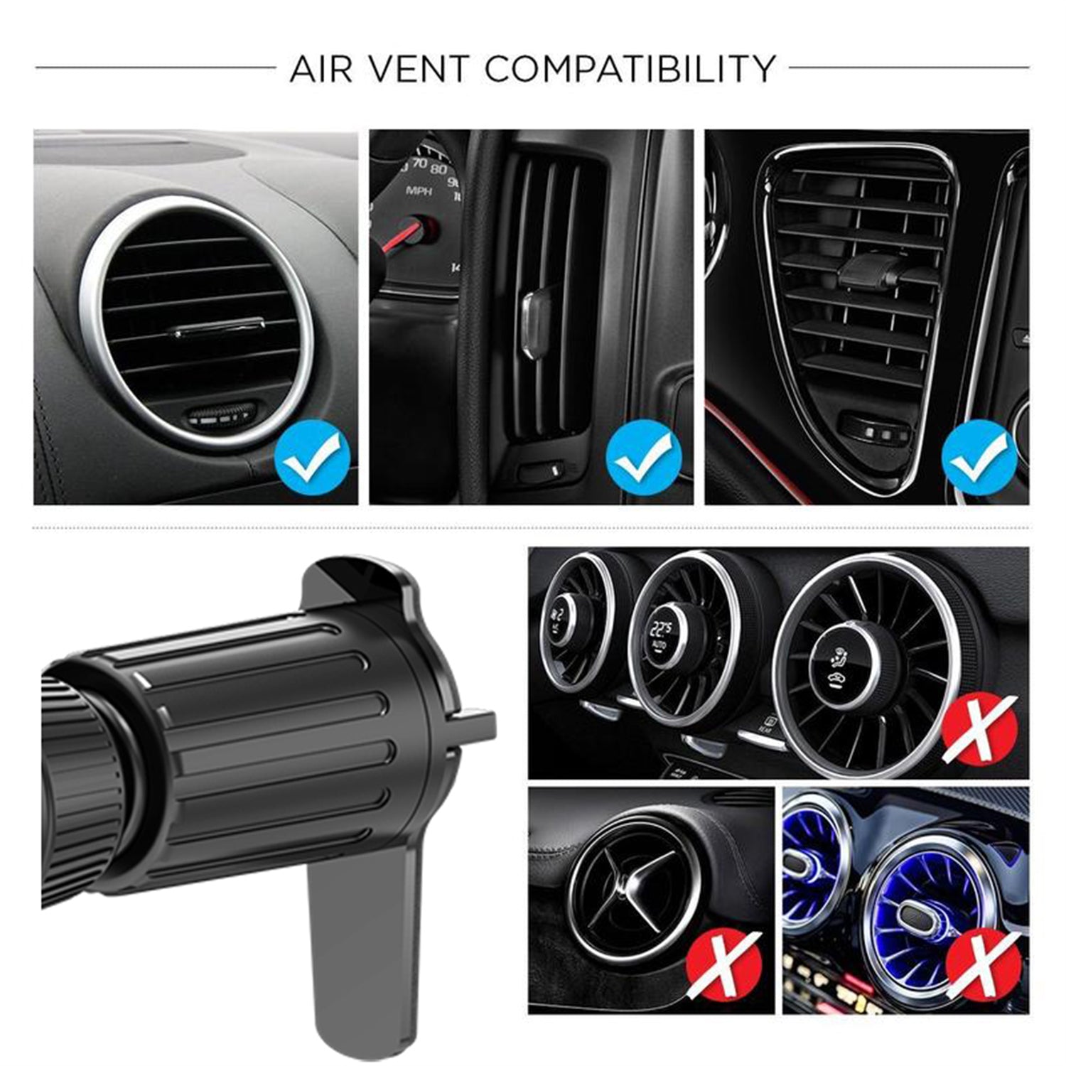 Grip Cradle Vent & Dash Car Mount | Mighty Mount