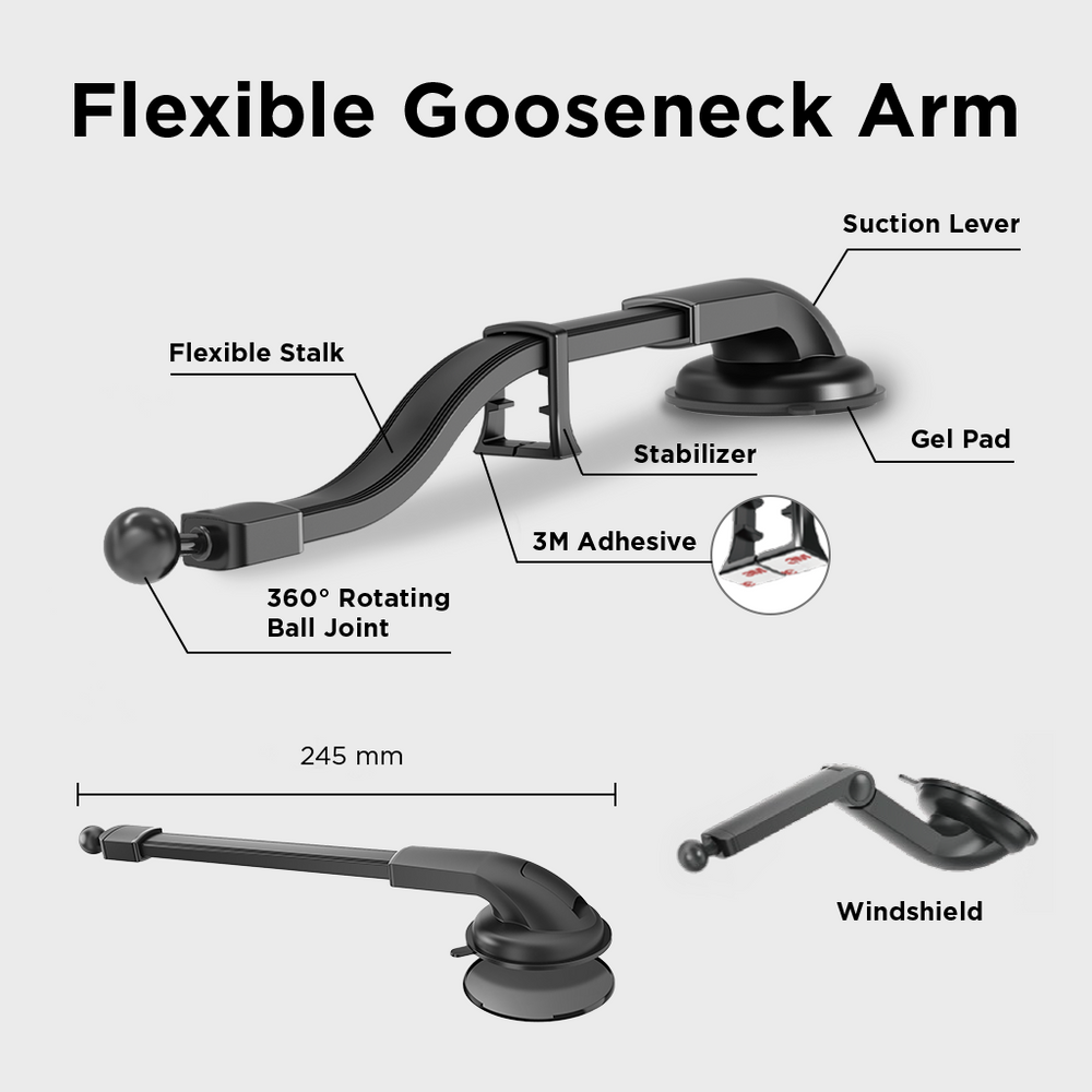 Simpl Grip Flexible Gooseneck Dashboard Mount | Mighty Mount