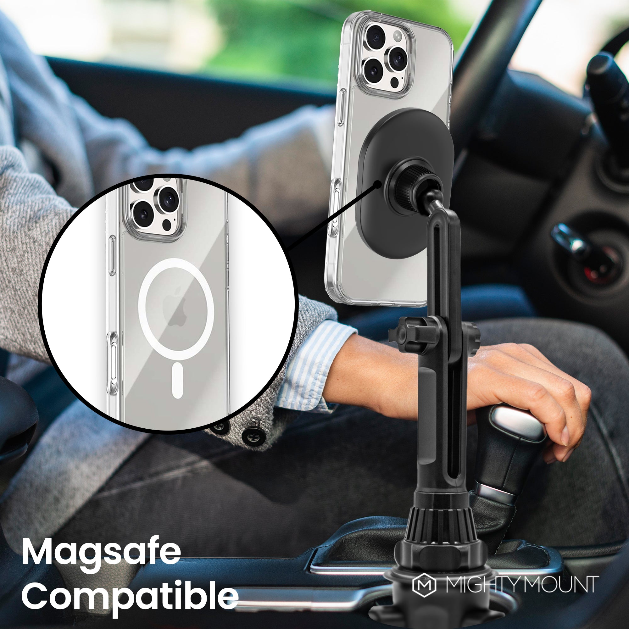 MagSafe Magnetic Cup Holder Phone Mount | Mighty Mount