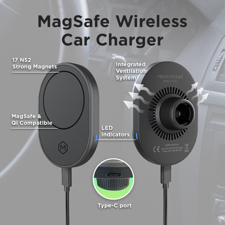 MagSafe Wireless Car Charger Dash Mount (Version 2.0)