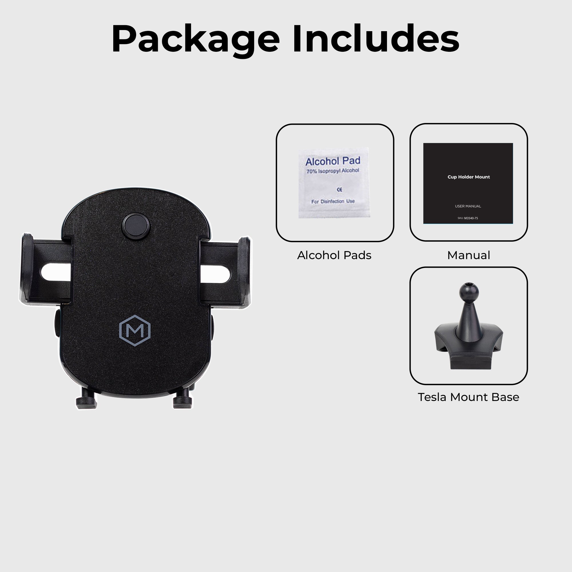 Tesla Car Phone Mount For Model 3 and Y - Grip Cradle | Mighty...