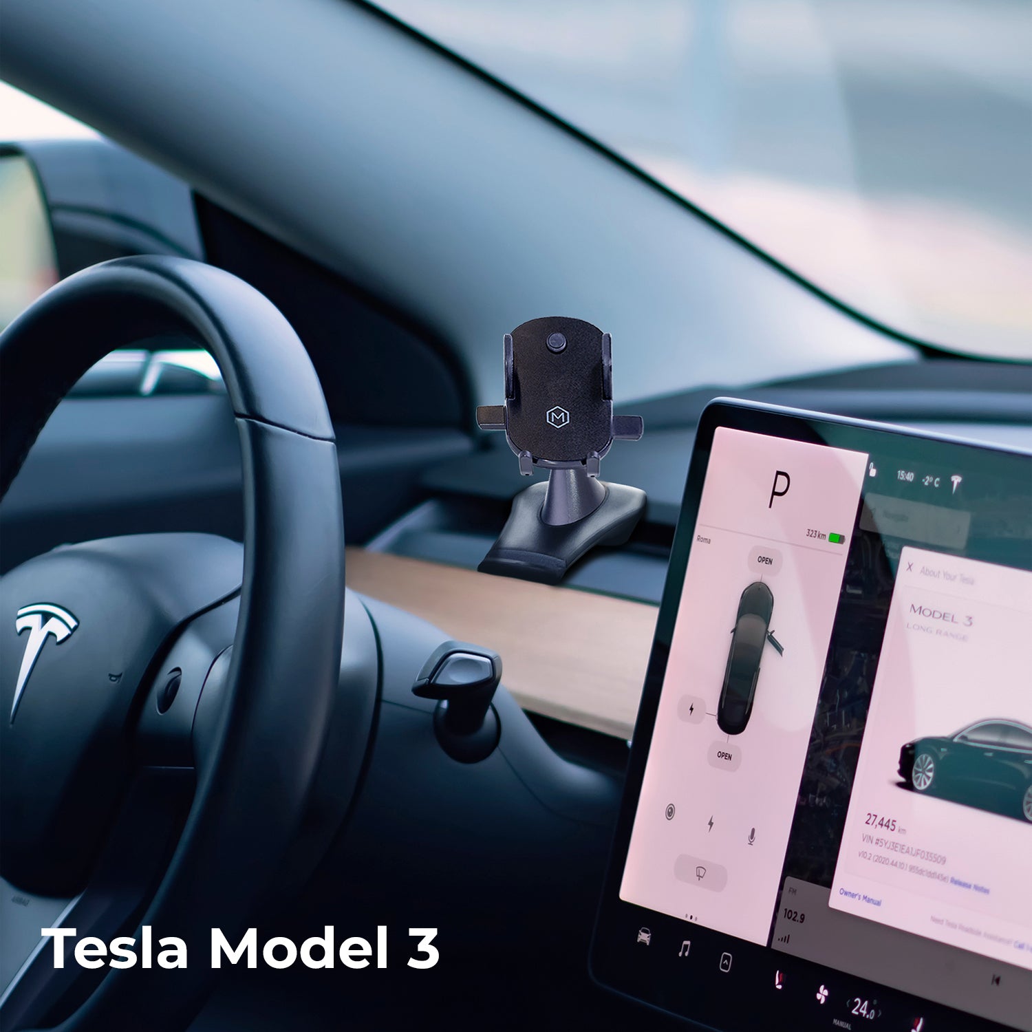 Tesla Car Phone Mount For Model 3 and Y - Grip Cradle | Mighty...