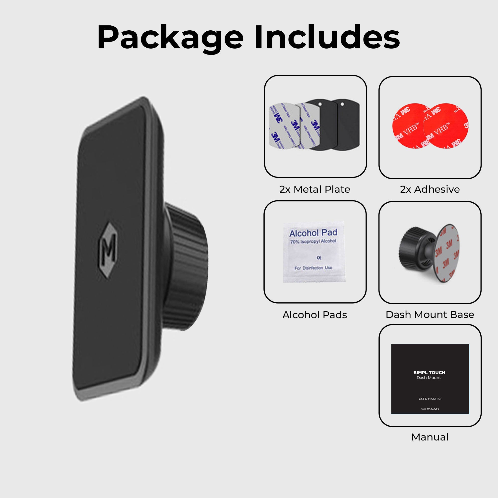 Simpl Touch Magnetic Dash Mount | Mighty Mount